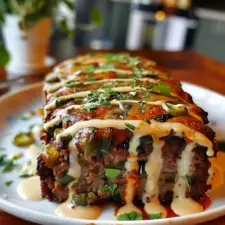 Smoky Jalapeño Popper Meatloaf with Creamy Ranch Drizzle